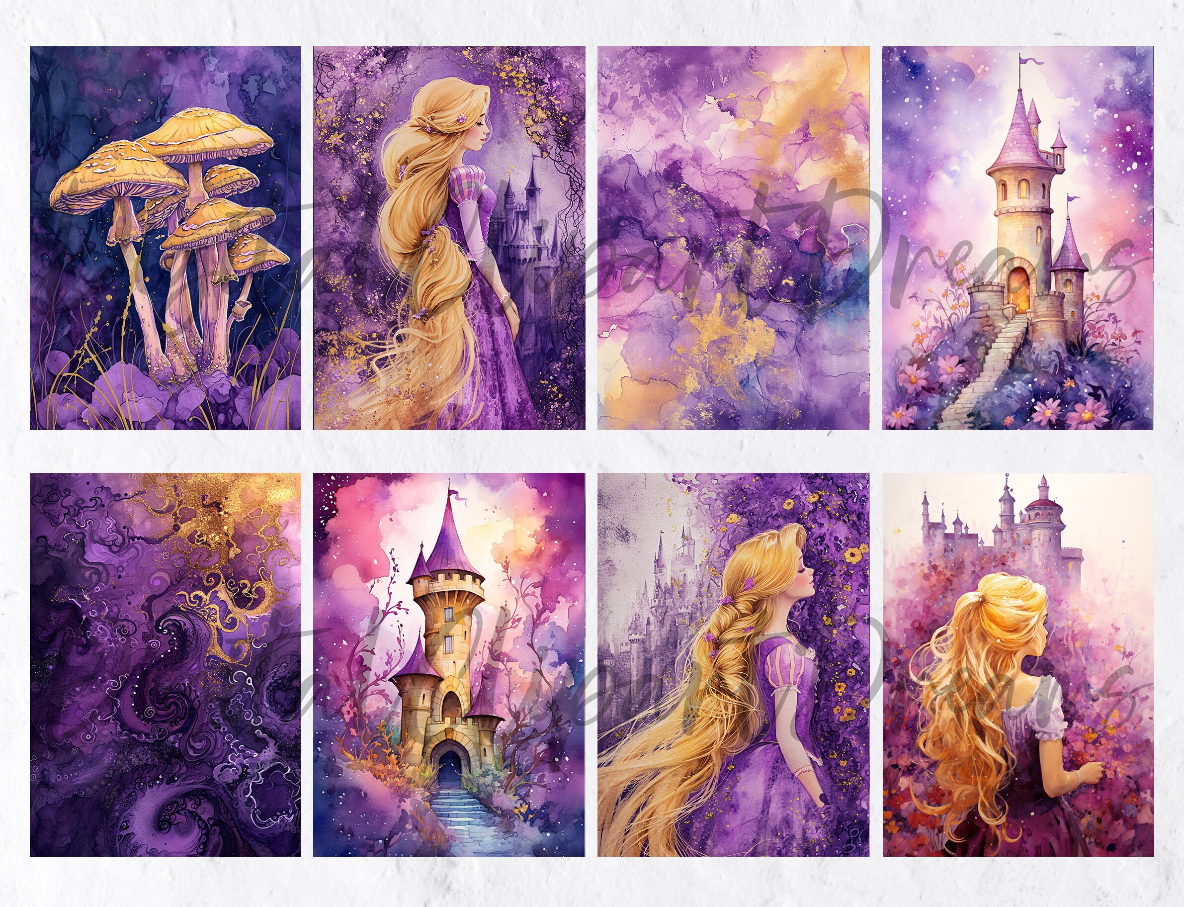 Rapunzel Junk Journal Paper Pack, Tangled Printable Paper, Fairy Tale ...