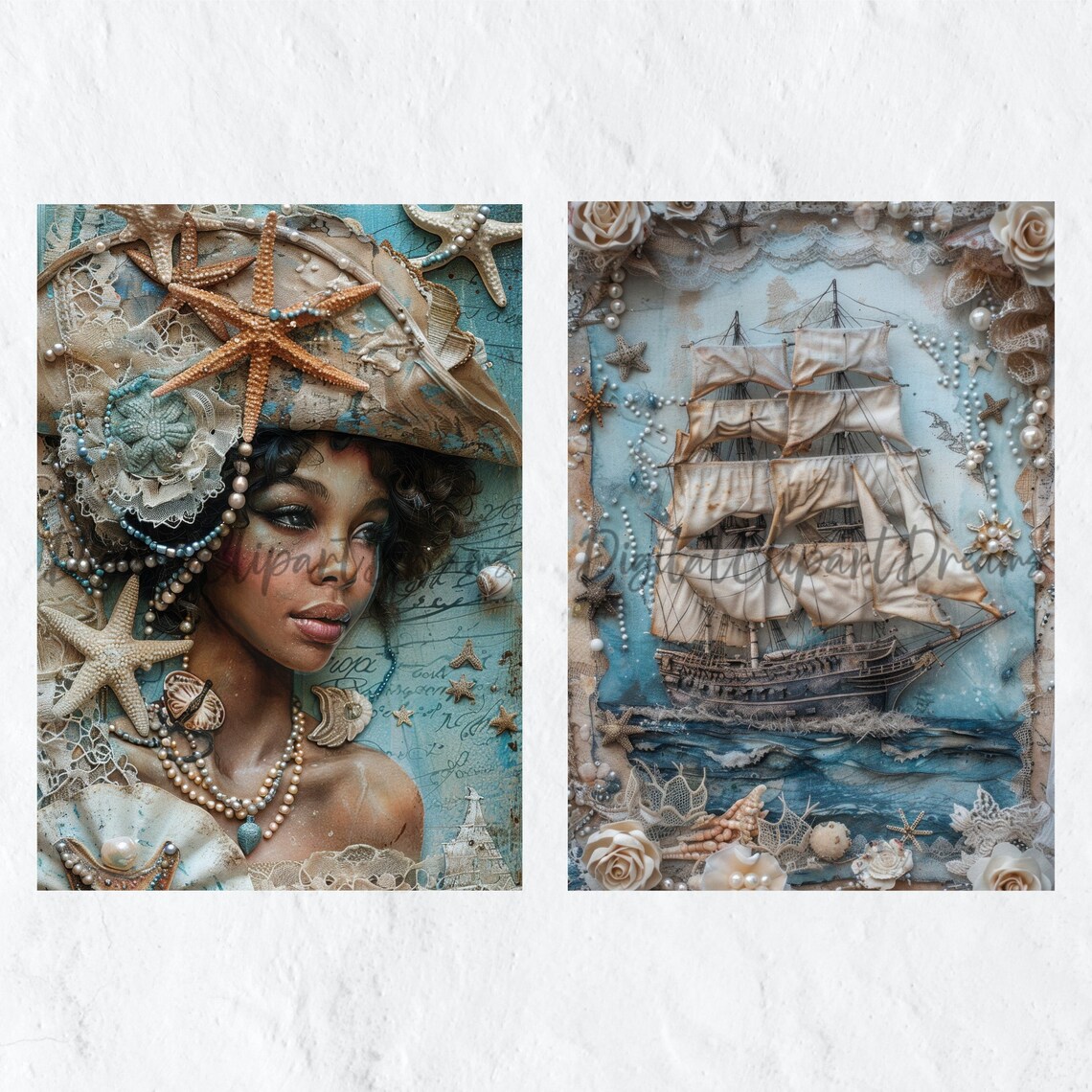 Vintage Pirate Junk Journal Pages, Sea Digital Scrapbook Paper ...