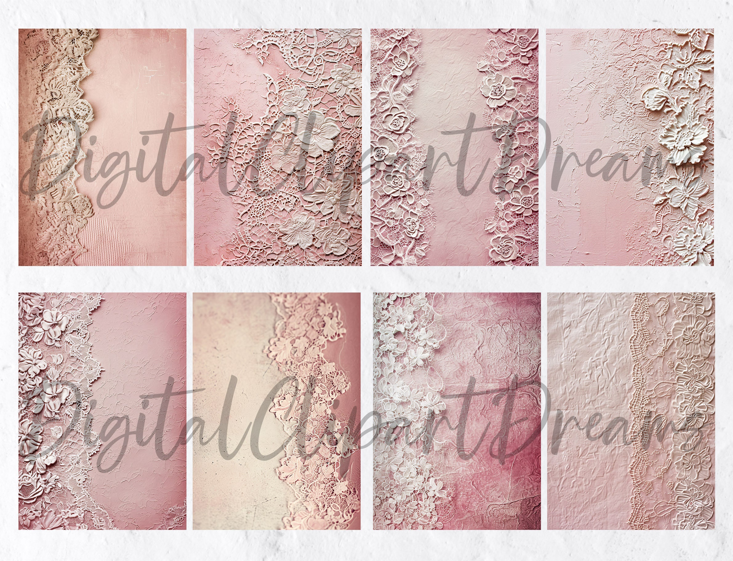 Vintage Pink Lace Paper, Junk Journal Paper Pack, Shabby Pink Lace ...