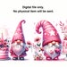 Birthday Gnome Watercolor Clipart, 12 High Quality JPG Pink Birthday ...