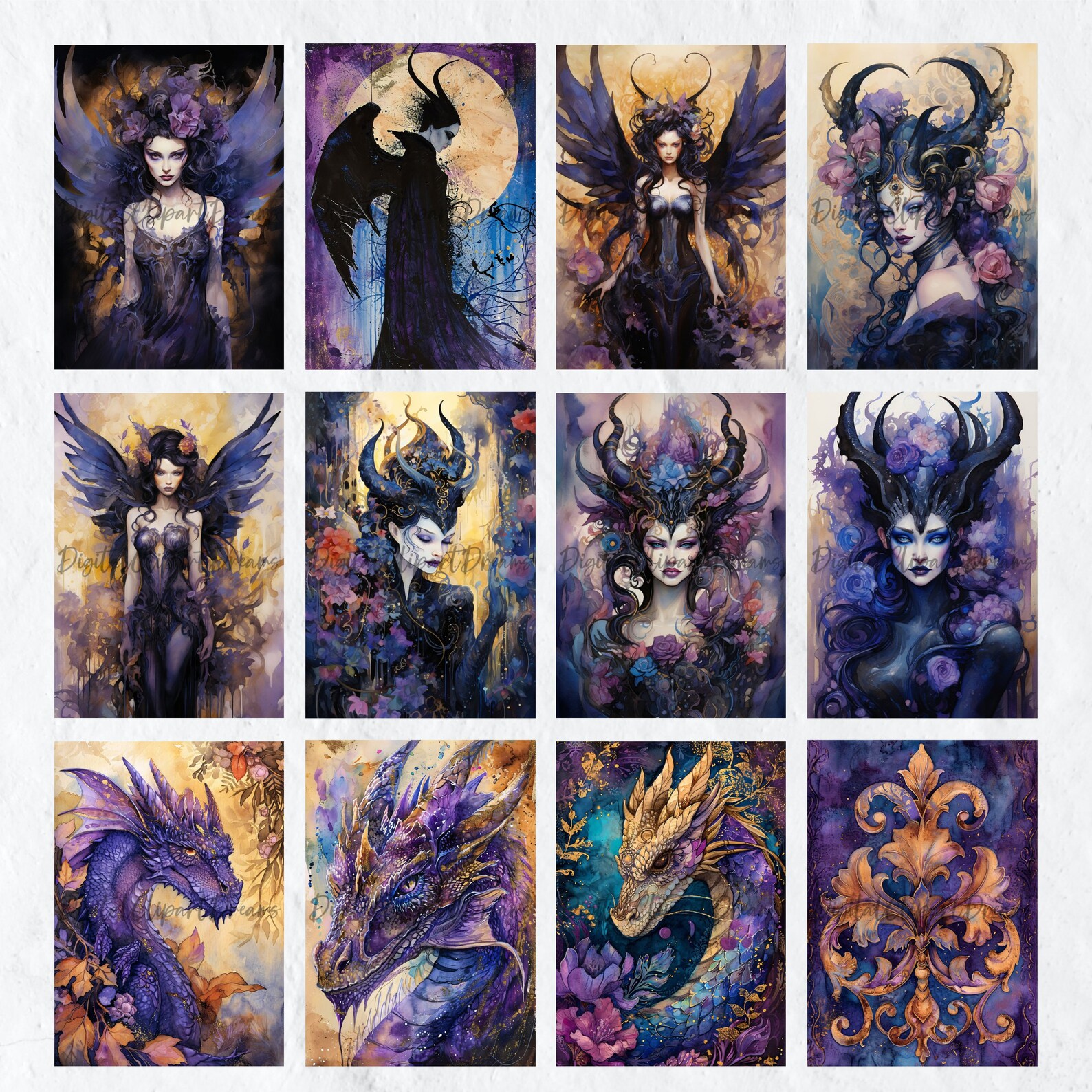 Maleficent Junk Journal Paper Pack, Villain Printable Paper, Sleeping ...