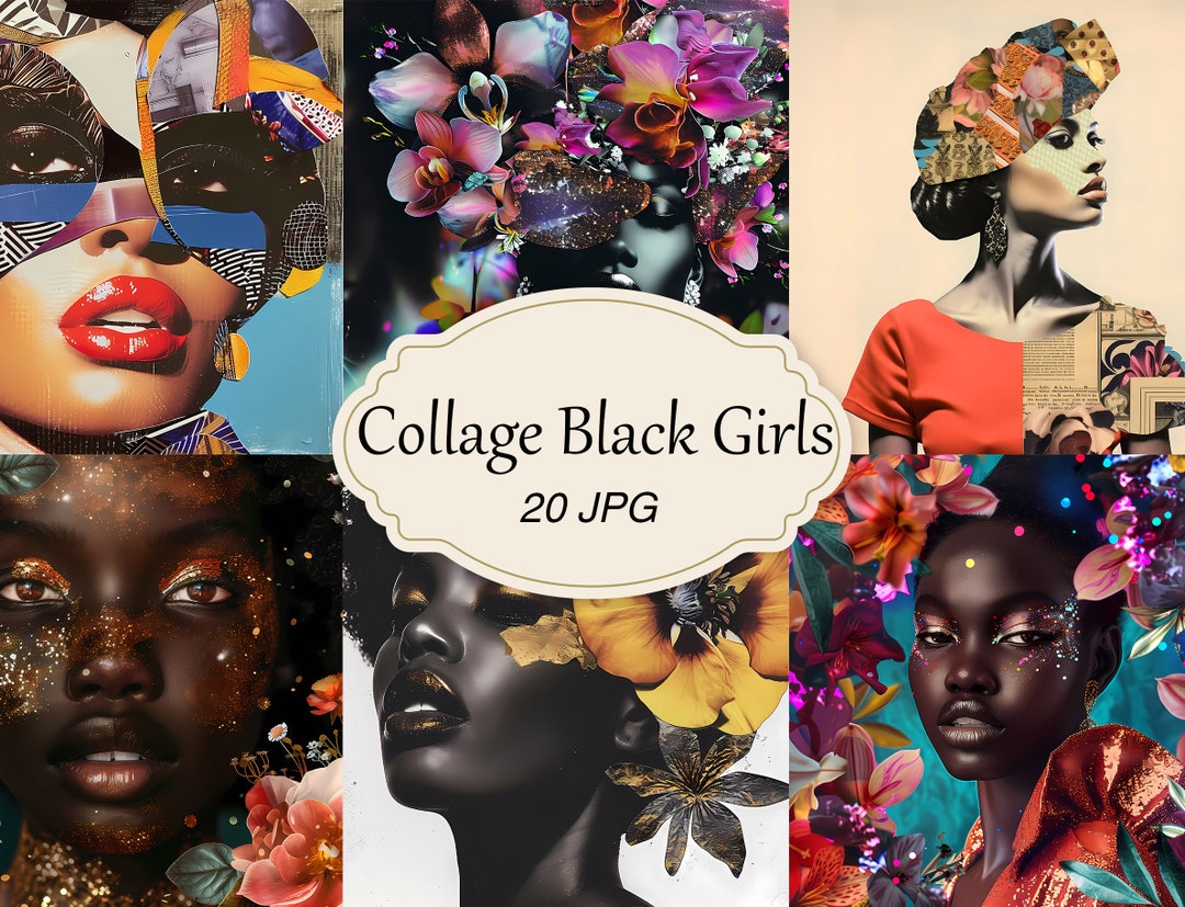 Black Girls Images, Collage Sheets, African American Fashion Woman ...