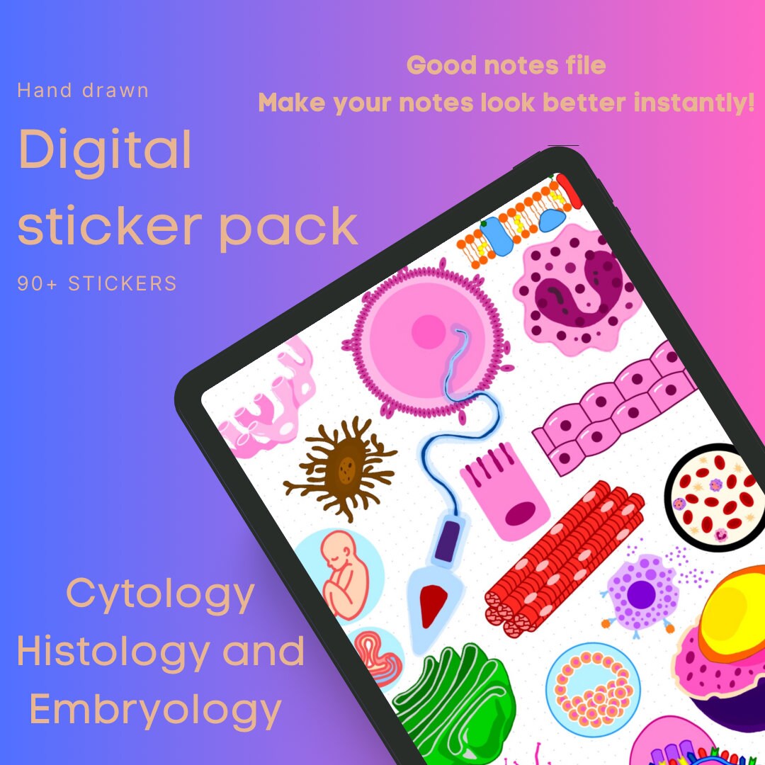 Cytology Histology Embryology Digital Stickers / Cell Compartments ...