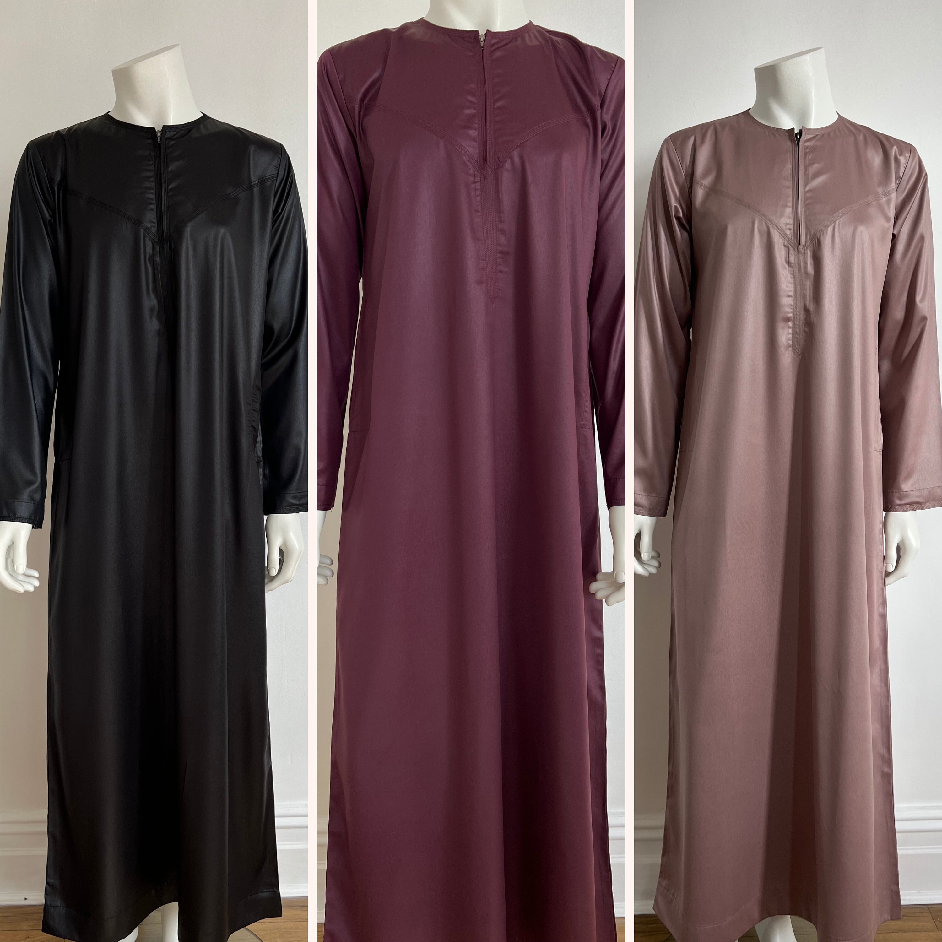 Mens Luxury Thobe Emirati Omani Qatari Saudi Oman Bahrain Arab Shiny ...