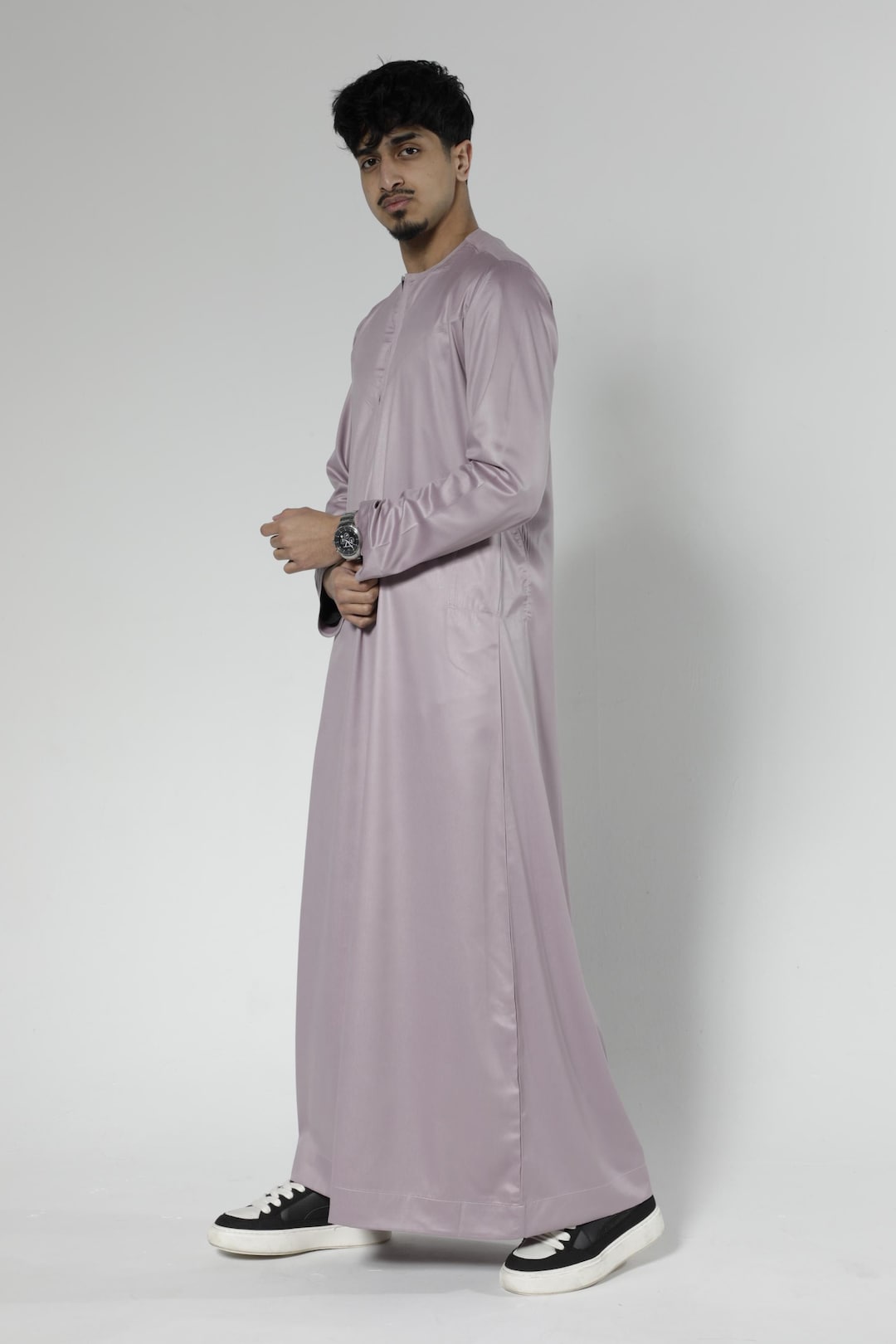 Mens Luxury Thobe Emirati Omani Qatari Saudi Oman Bahrain Arab Shiny ...