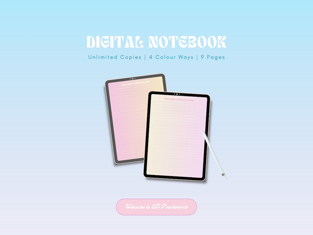 Word Vomit in BUBBLEGUM SUNRISE Digital Journal Digital Notebook ...