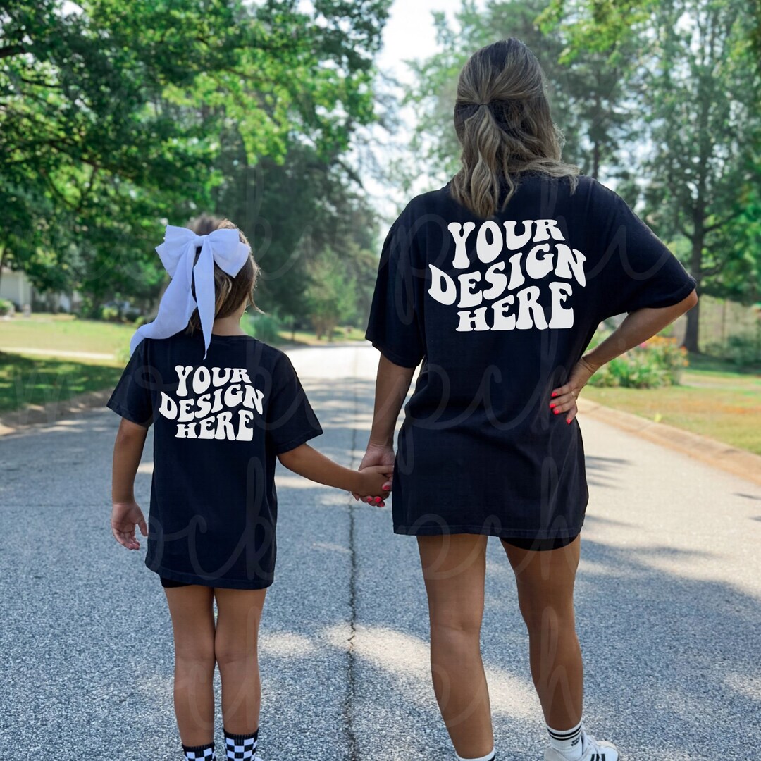 Mom and Me Mockup, Black Comfort Colors 1717 Mock Photo, Matching ...