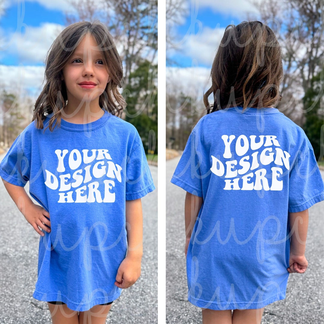 Flo Blu FRONT & BACK Comfort Colors Shirt 9018 Mockup Bundle, Kids ...