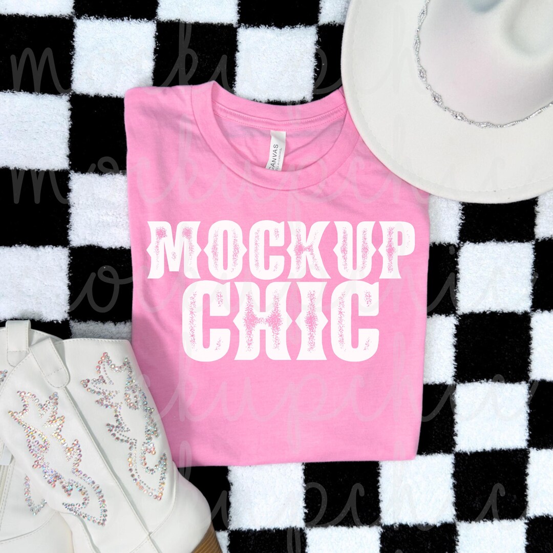 Heather Bubble Gum Bella Canvas Mockup Flatlay, 3001y Shirt Mock ...