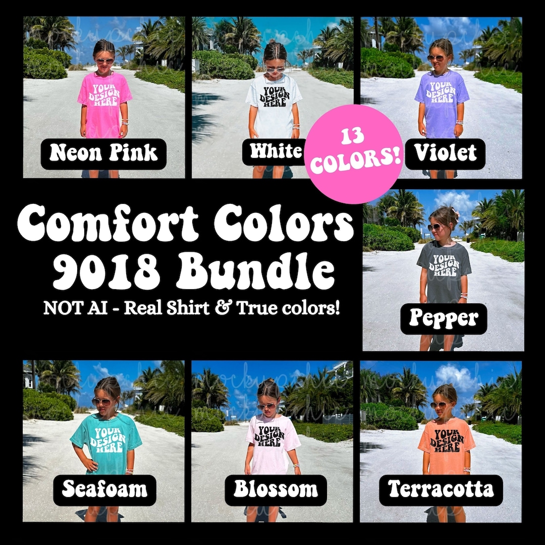 Kid Comfort Colors 9018 Shirt Mockup Bundle, C9018 T-shirt Template ...