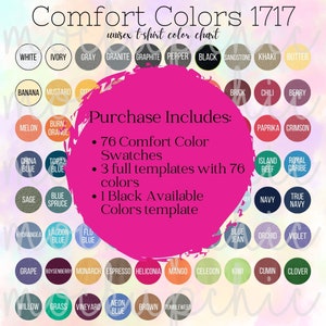 COMFORT COLORS Color Chart Editable 1717, Editable Canva Color Chart ...