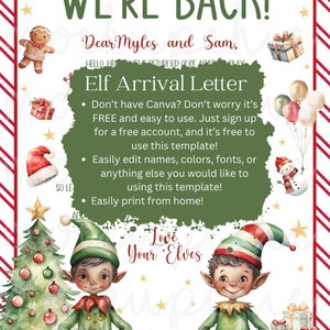 Two Elves Arrival Letter BOY We Are Back Letter From Elf Hello ...