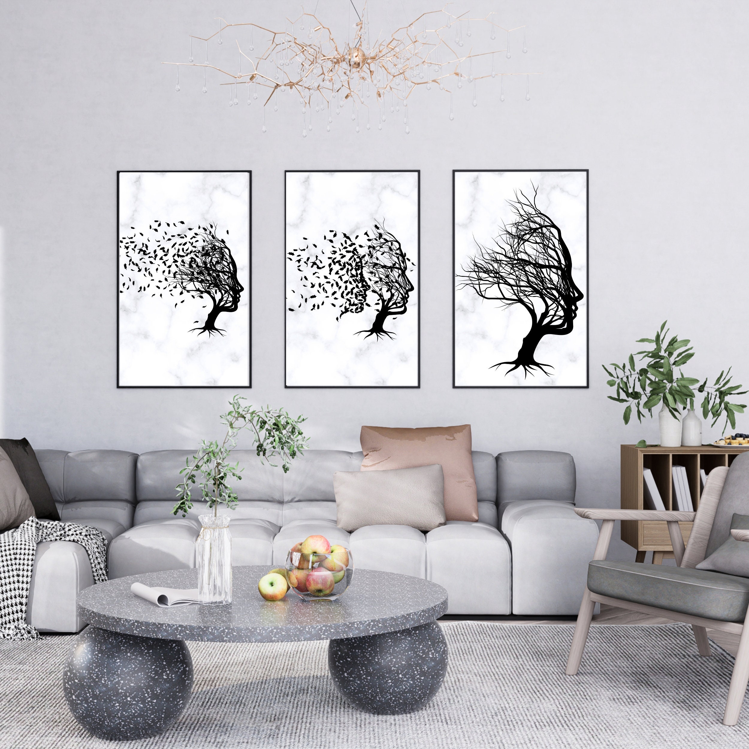 Meaningful Tree Face Wall Art Set of 3 Prints Nature and - Etsy