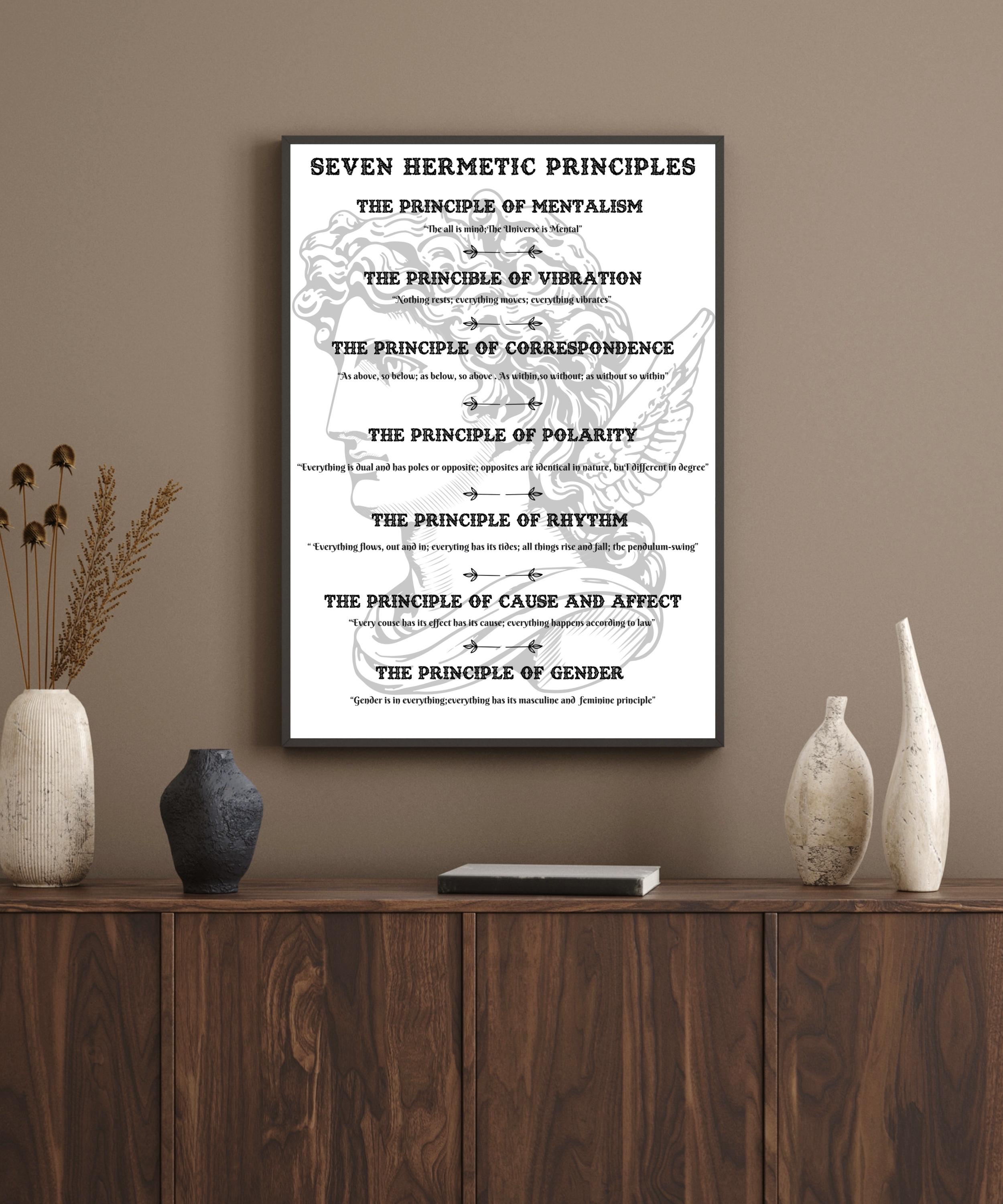 The 7 Hermetic Principles Wall Art Print, Ancient Wisdom Poster ...