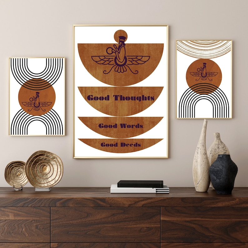 Ahura Mazda Saying Print, Zartosht Phylosophy Poster, Faravahar Decor ...