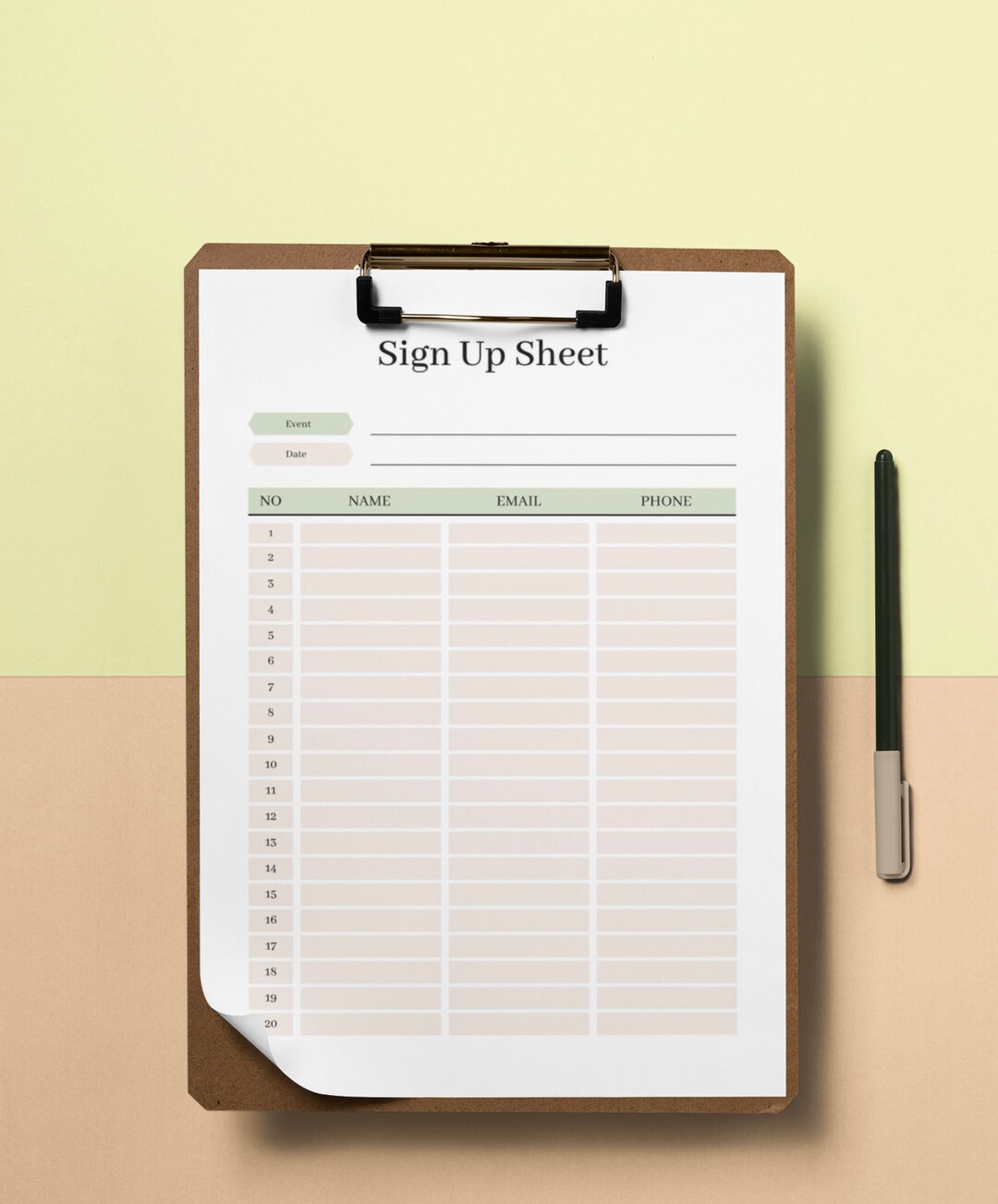Sign up Sheet Instant Download Printable - Etsy