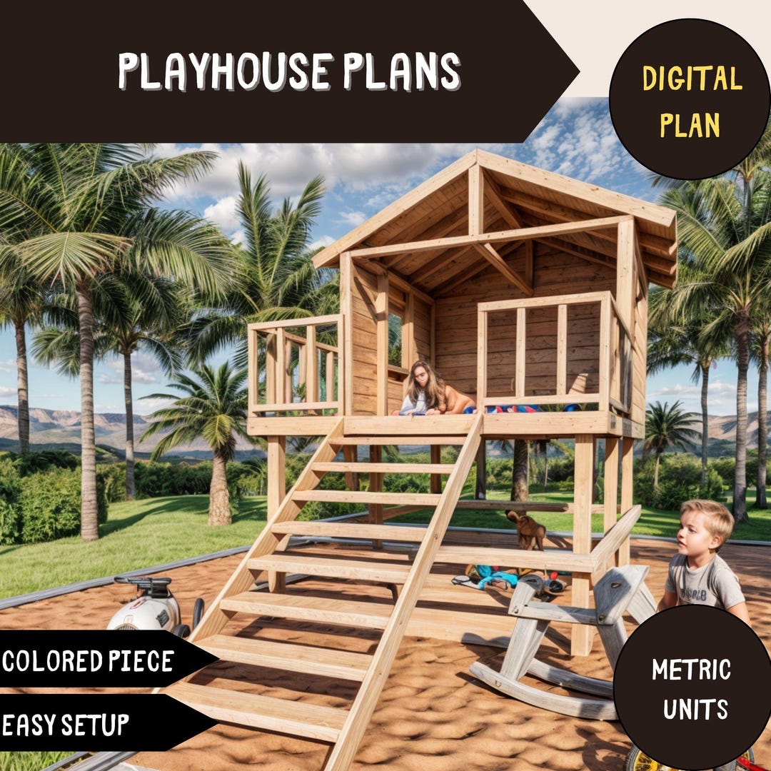 Playhouse Plans for Kids,playhouse Plans, Wooden Gardenhouse Plan, Tiny ...
