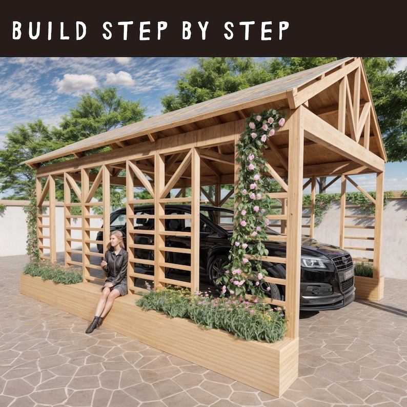 Car Carport Plans, Modern Car Garage, Modern Lean to Pavilion ...