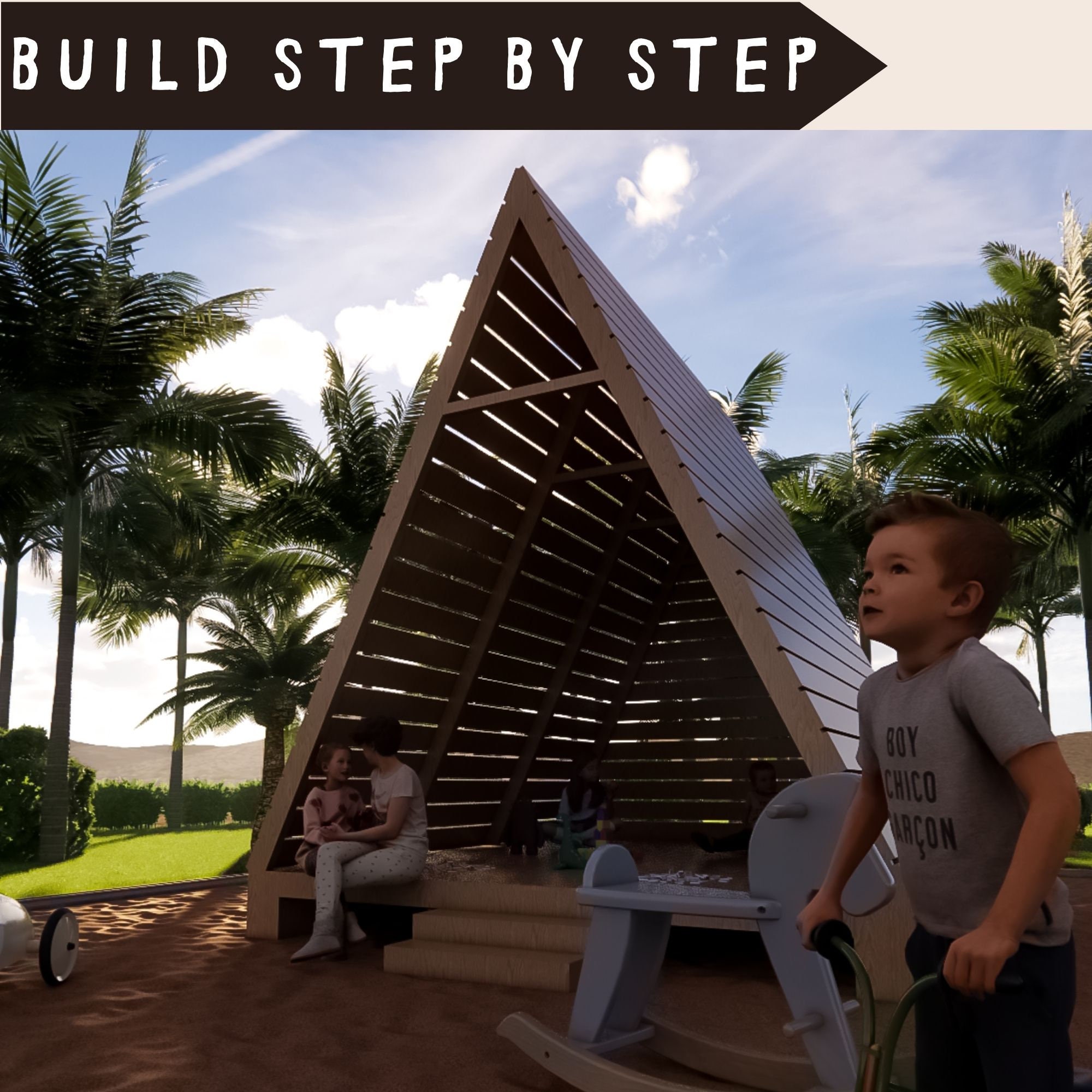 Playhouse Plans for Kids,play House, A Frame Playhouse, Step-by-step ...