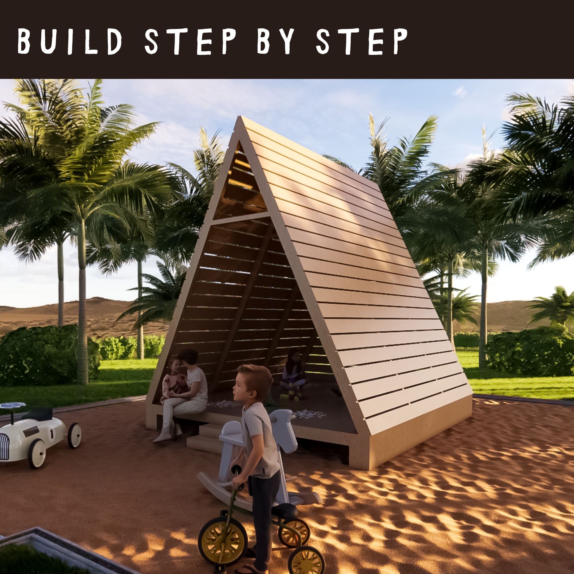 Playhouse Plans for Kids,play House, A Frame Playhouse, Step-by-step ...