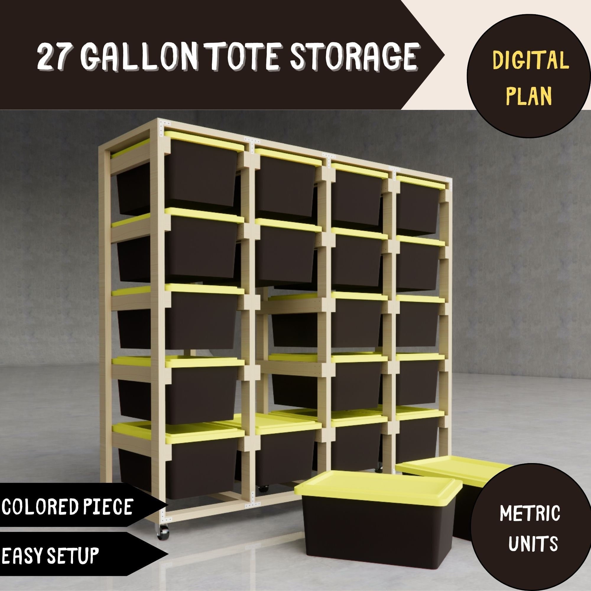 Wood Working Plans 27 Gallon Garage Storage Plans 27 Gallon Tote Rack ...