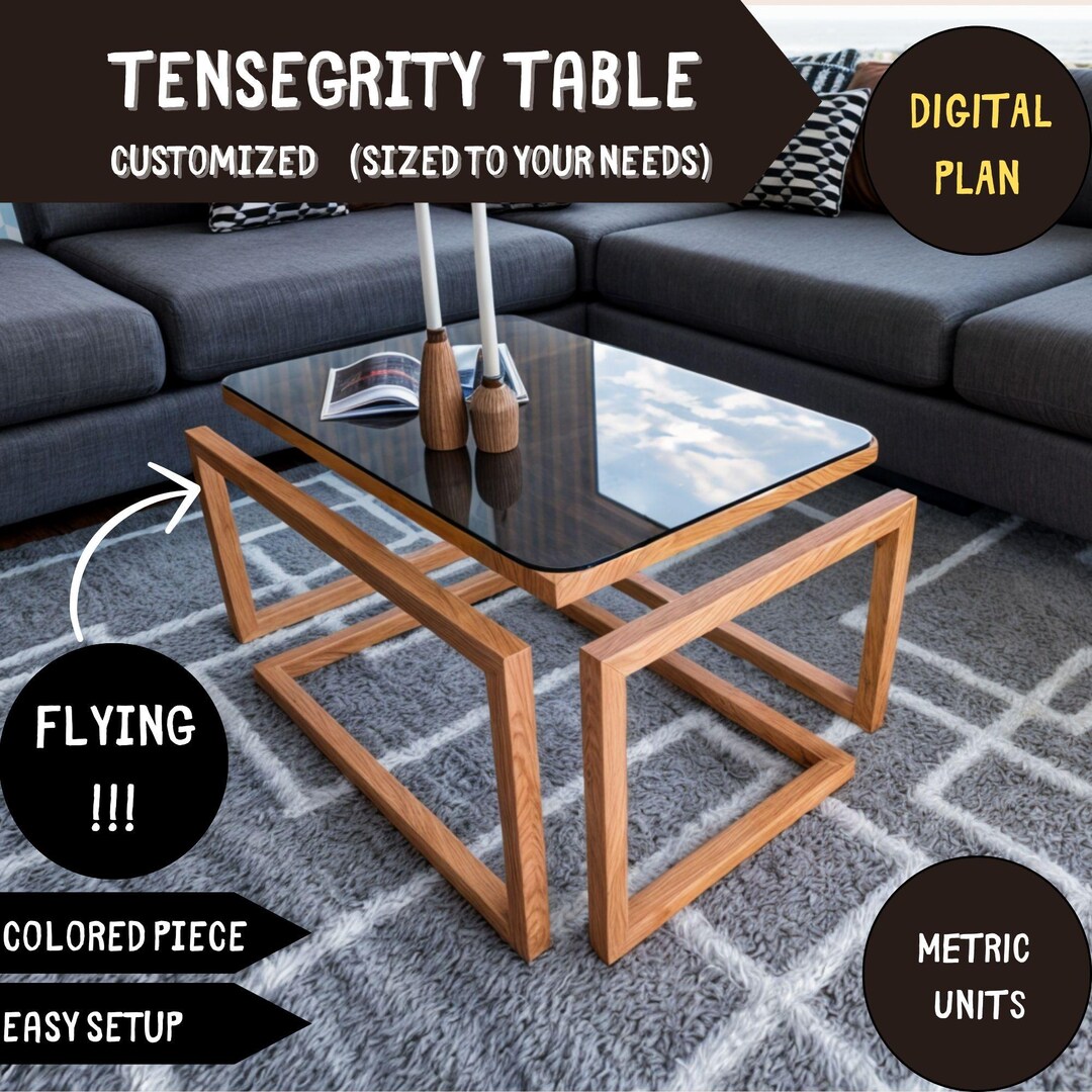 Tensegrity Floating Coffee Table: DIY Educational Project (PDF Plan) - Etsy