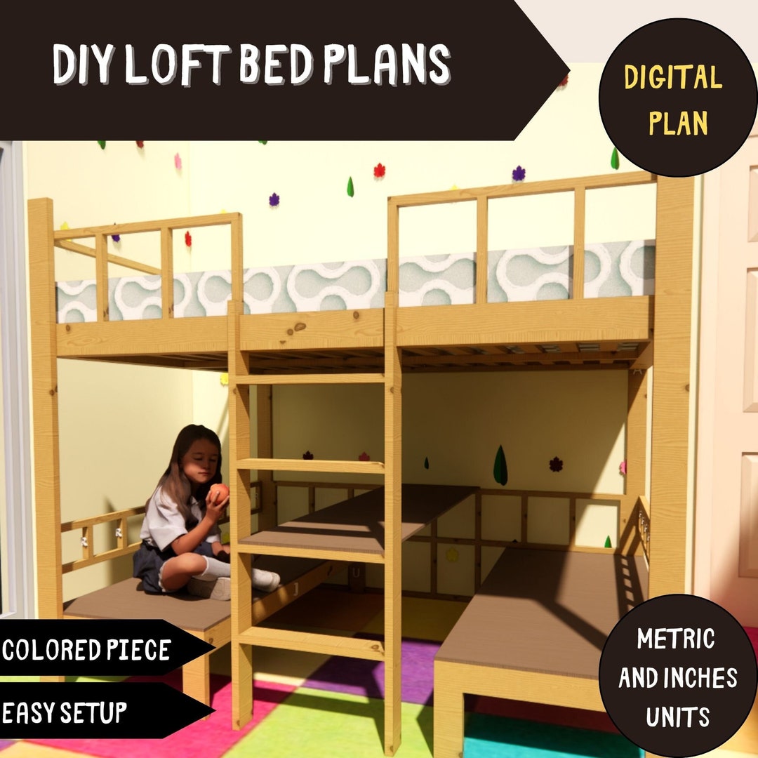 DIY Loft Bed Plans-step-by-step Guide for a Stylish Space-saving ...