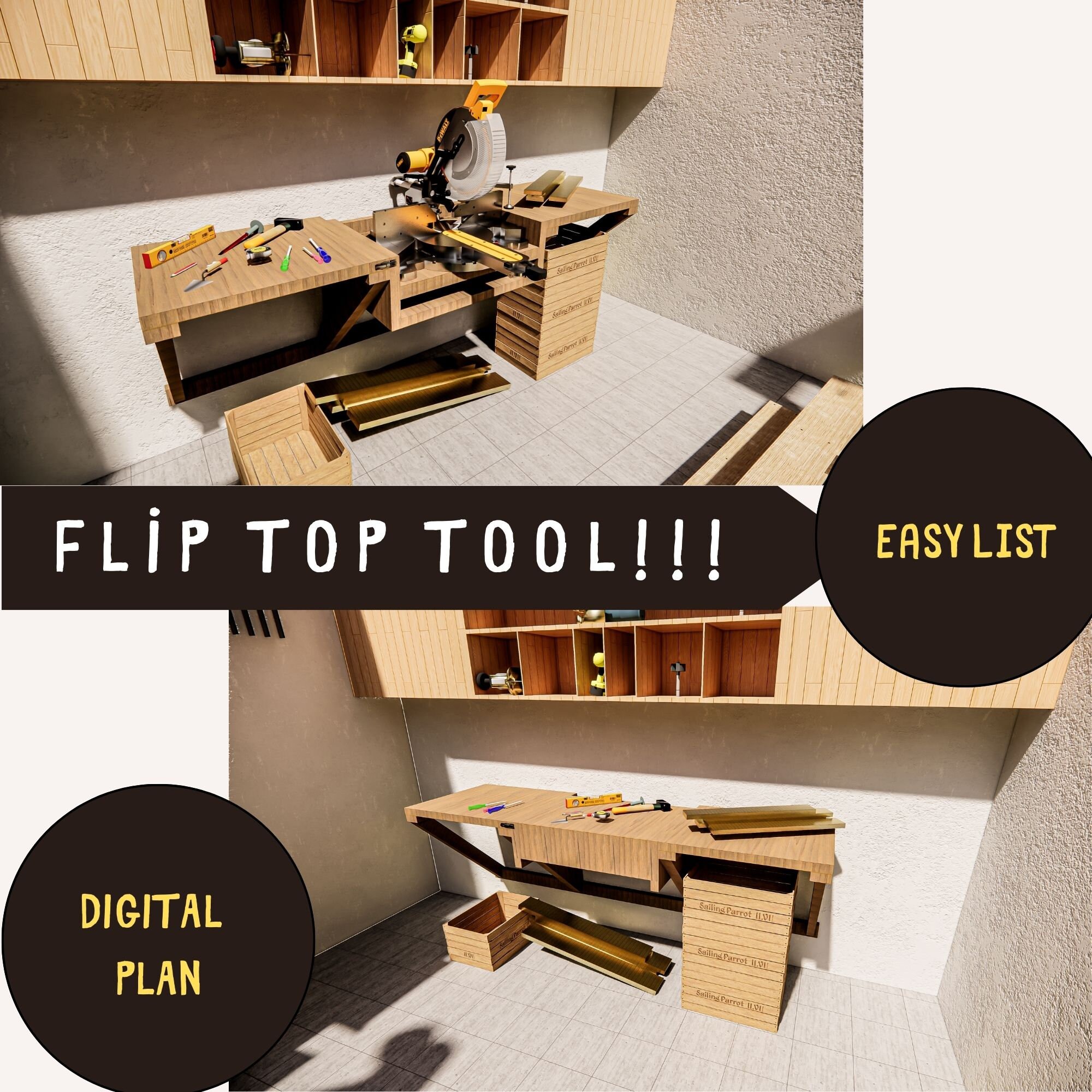 Flipping Workbench Plans | Rotary Workbench Plans | Flip-top Workbench ...