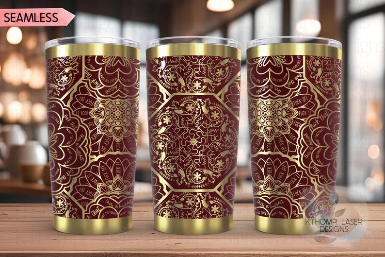 Cuss Word Mandala Laser SVG Wrap for 20oz and 30oz Tumblers - Etsy