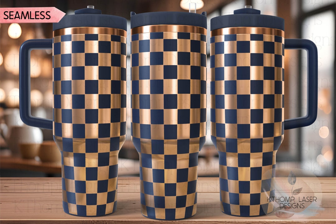 Checkerboard Pattern Laser Engraved Full Wrap for 40oz Tumbler, Digital ...