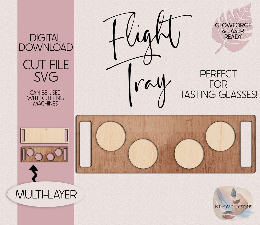 Laser Cut Beer Flight Tray SVG: Glowforge Ready (digital Download) - Etsy