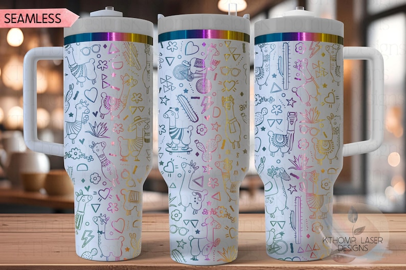 Llama Cactus Laser SVG Wrap for 30oz and 40oz Handled Tumblers - Etsy