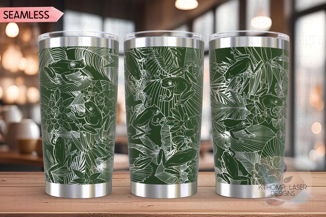 Tree Frogs Tumbler Wrap SVG, 20oz and 30oz Laser Engraving File, Rotary ...