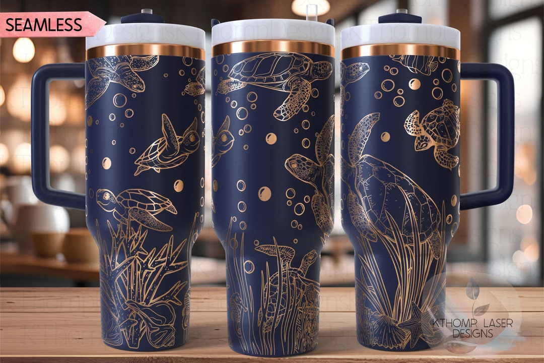 Sea Turtles Laser SVG Wrap for 30oz and 40oz Handled Tumblers - Etsy