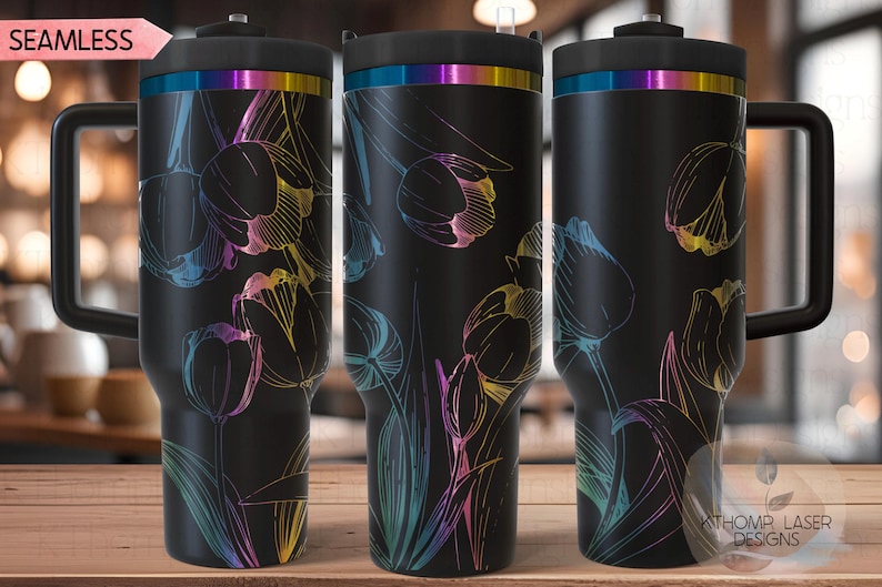 Tulips Laser SVG Wrap for 30oz and 40oz Handled Tumblers - Etsy