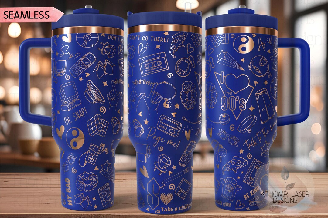 90's Throwback Laser SVG Wrap for 30oz and 40oz Handled Tumblers - Etsy