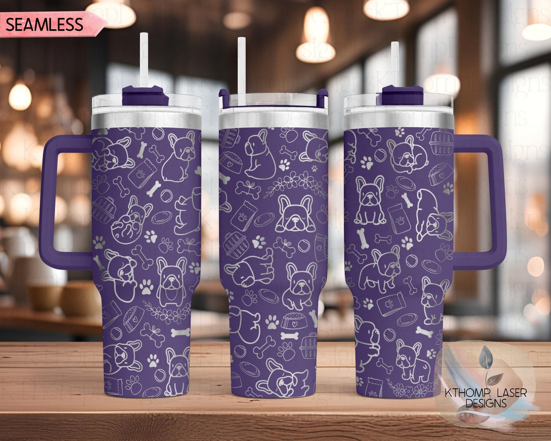 Frenchie French Bulldog Doodles Laser Engraved Full Wrap Design for ...