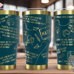Math Puns Teacher Jokes Laser Engraved Full Wrap for 20oz & 30oz ...