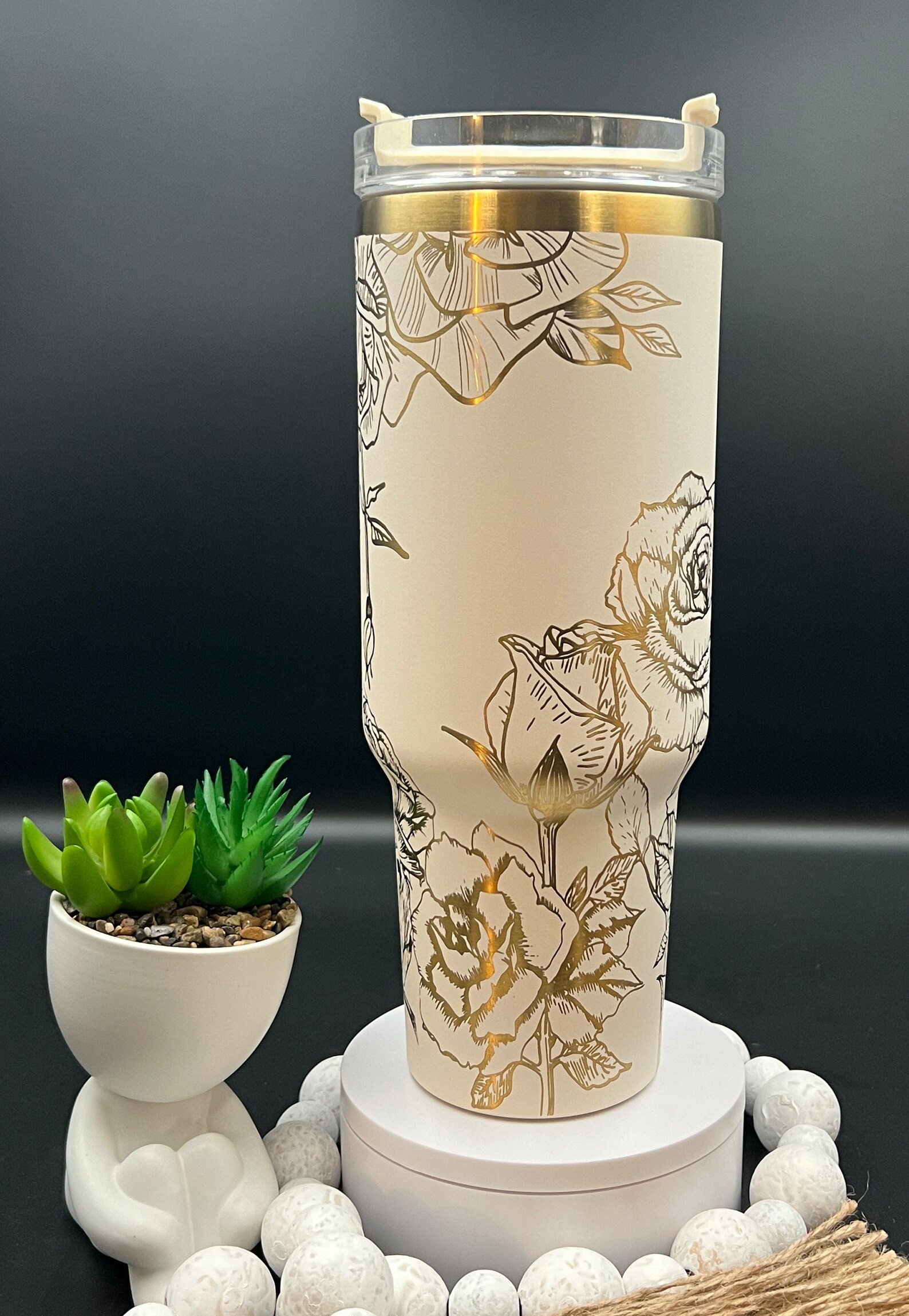 Roses Laser SVG Wrap for 30oz and 40oz Handled Tumblers - Etsy