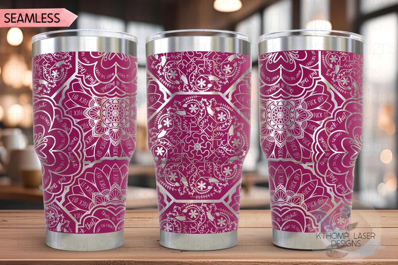 Cuss Word Mandala Laser SVG Wrap for 20oz and 30oz Tumblers - Etsy
