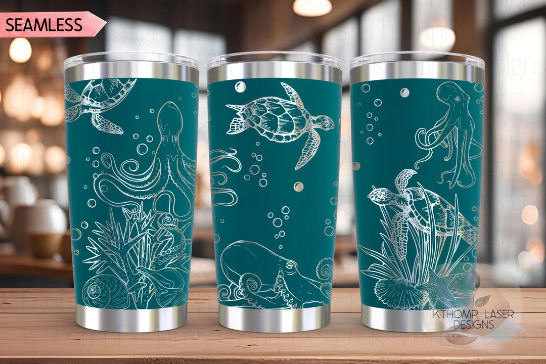 Octopus & Turtles Laser SVG Wrap for 20oz and 30oz Tumblers - Etsy