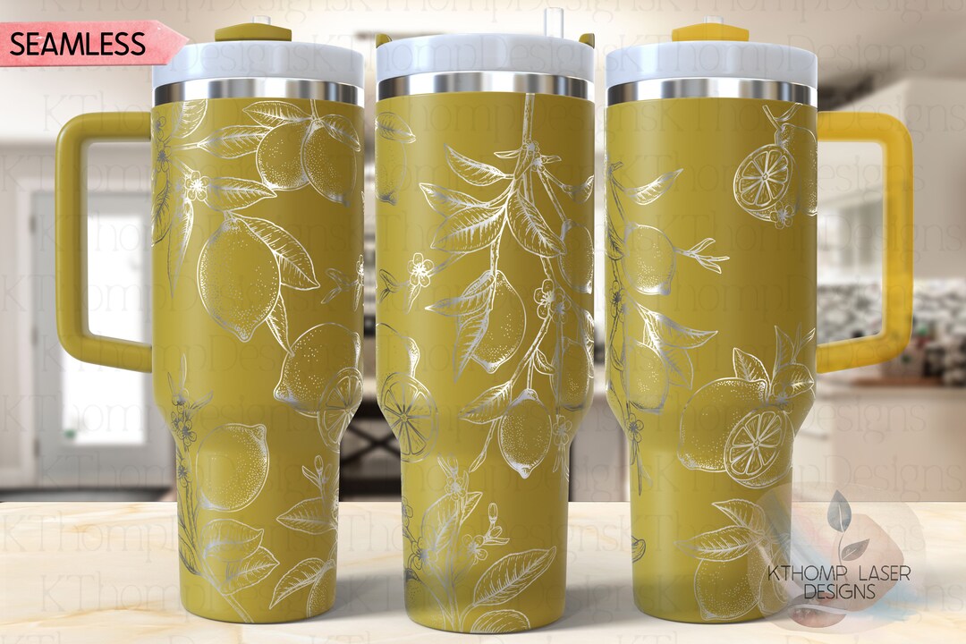 Lemons Laser Engraved Full Wrap Design for 40oz Tumbler, Digital ...