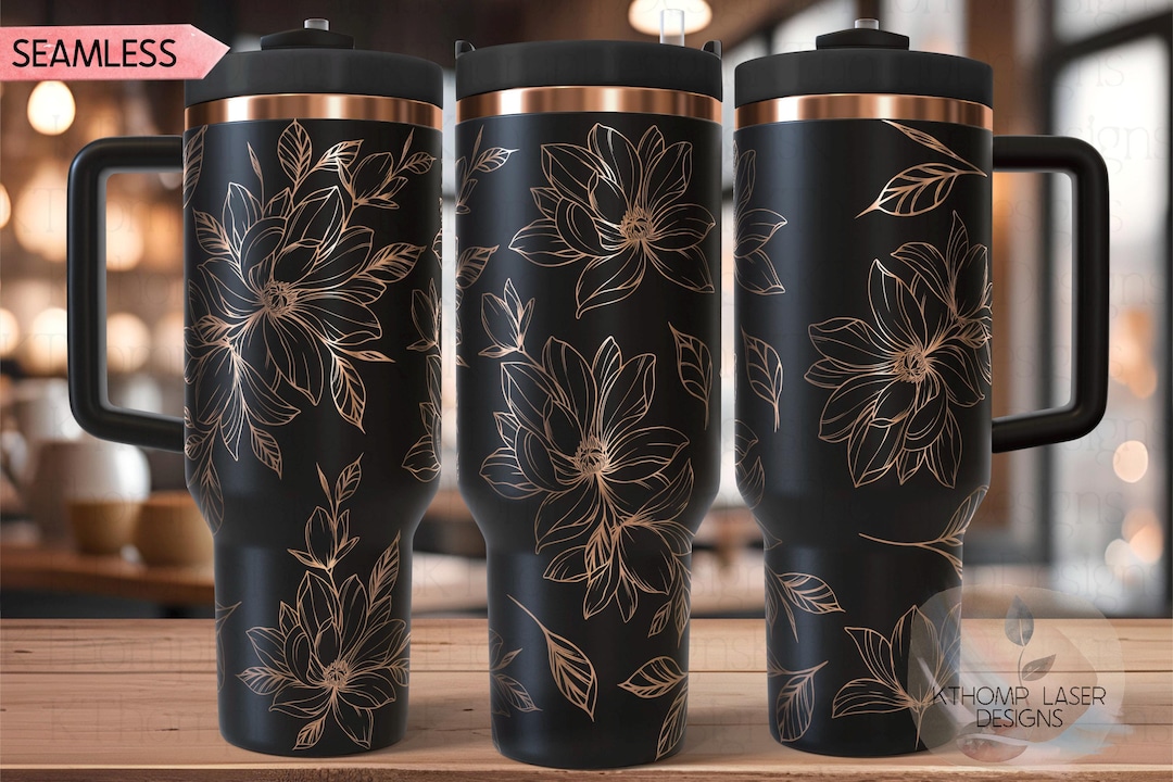 Peony Floral Laser SVG Wrap for 30oz and 40oz Handled Tumblers - Etsy