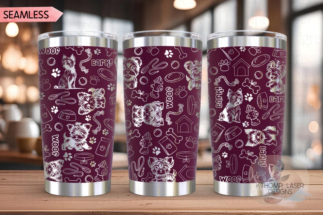 Yorkie Dog Doodles Laser SVG Wrap for 20oz and 30oz Tumblers - Etsy