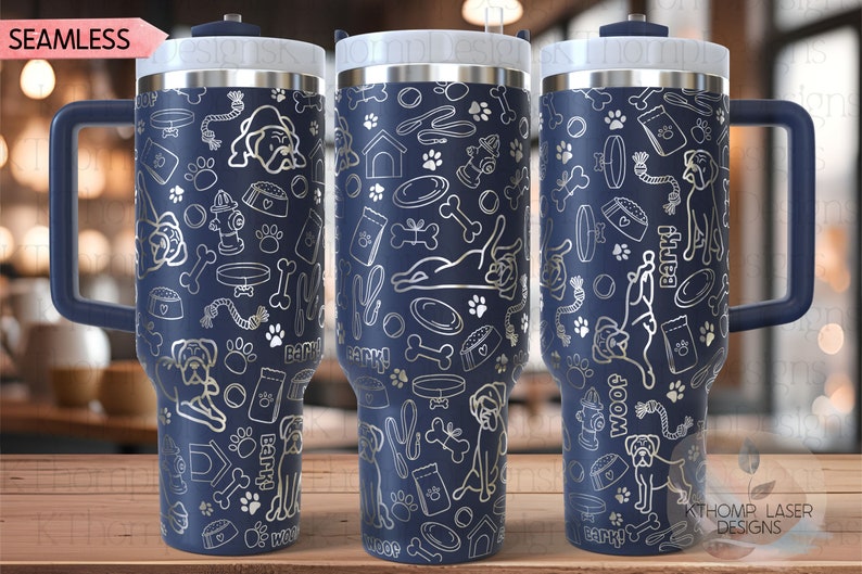 Dog Doodles Laser SVG Wrap for 30oz and 40oz Handled Tumblers - Etsy