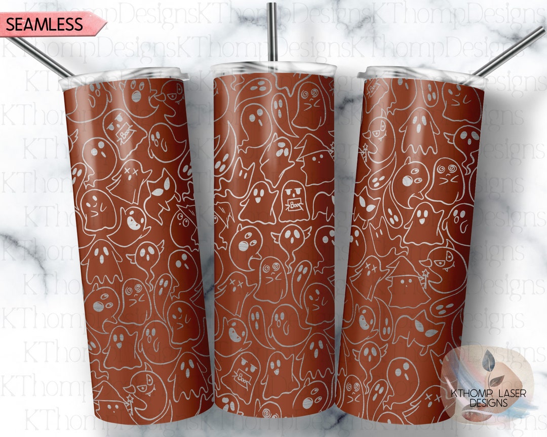Halloween Ghosts Laser Engraved Full Wrap Design for 20oz Skinny ...