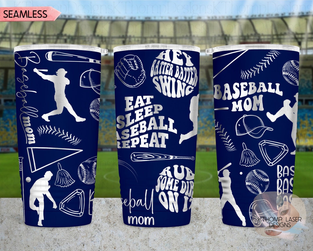 Baseball Mom Laser Engraved Full Wrap Design for 20oz & 30oz Tumblers ...