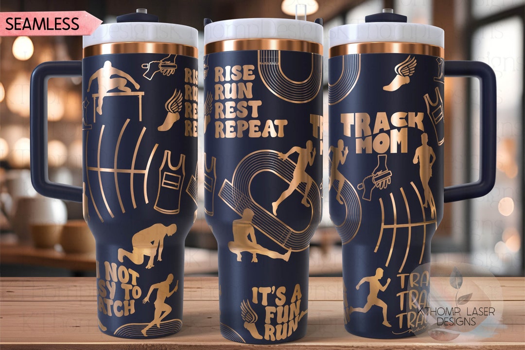 Track Mom Running Runner Laser Engraved Full Wrap Design for 40oz ...