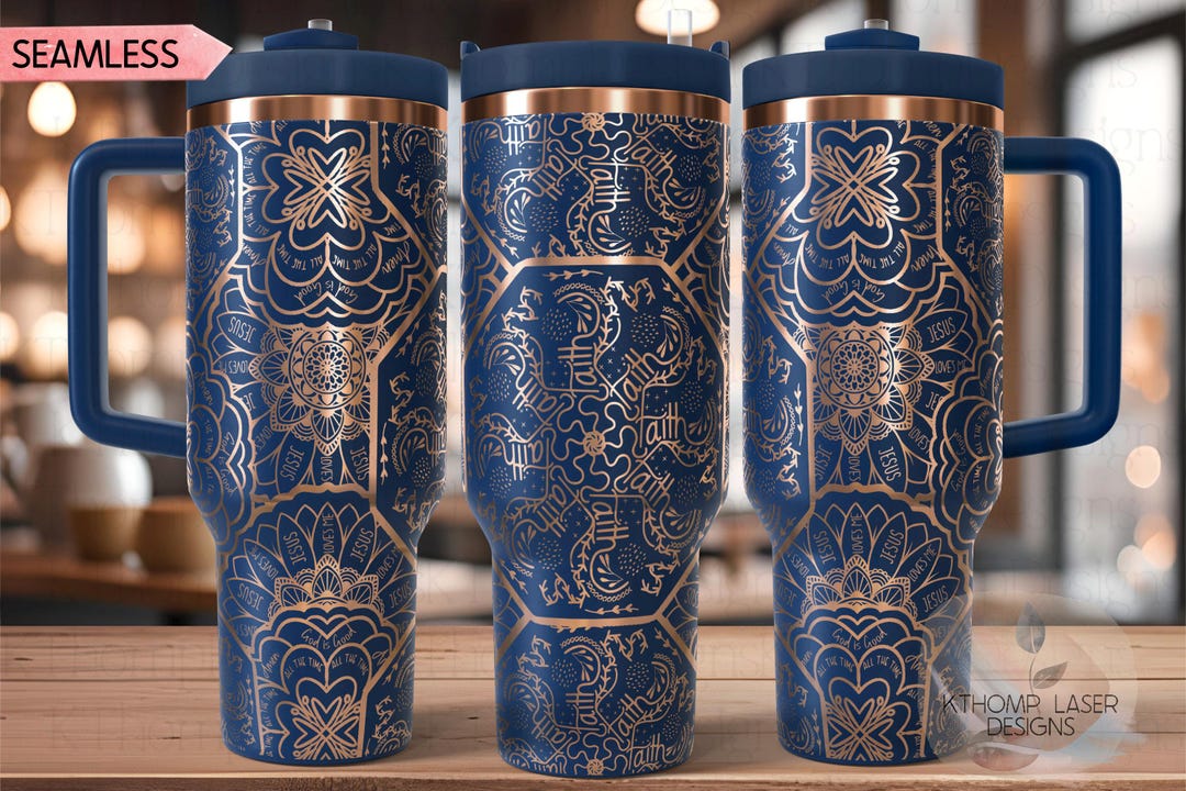 Faith Mandala Jesus Mandala Tumbler Wrap SVG, 40oz Laser Engraving File ...