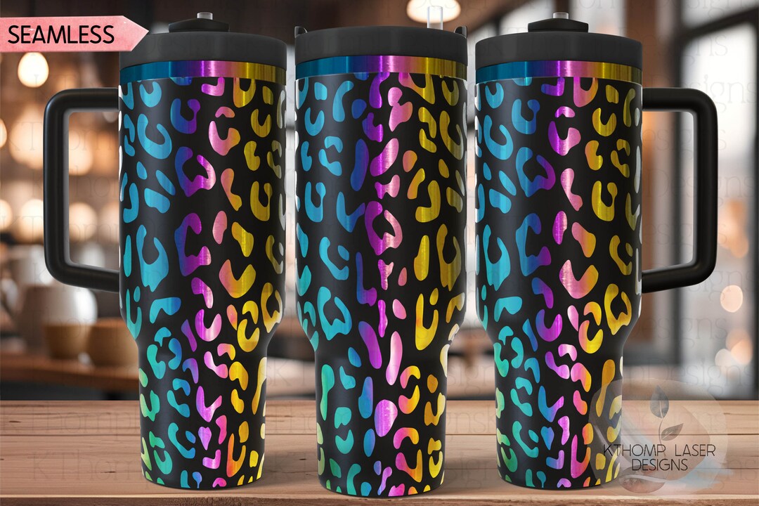 Leopard Pattern Tumbler Wrap SVG, 40oz Laser Engraving File, Rotary ...